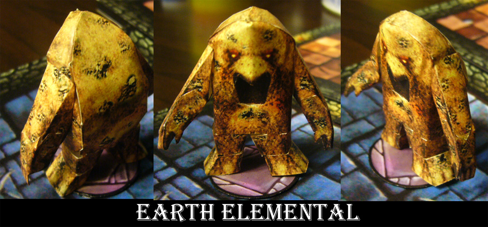 Fantasy Paper Miniature Models: Air, Fire, Water, Earth Elementals!