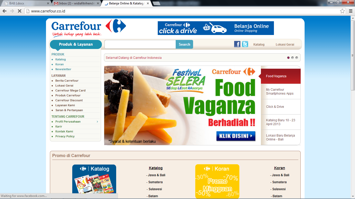 Widia Fitri Hendriani: ANALISIS KELEBIHAN DAN KEKURANGAN CARREFOUR ONLINE