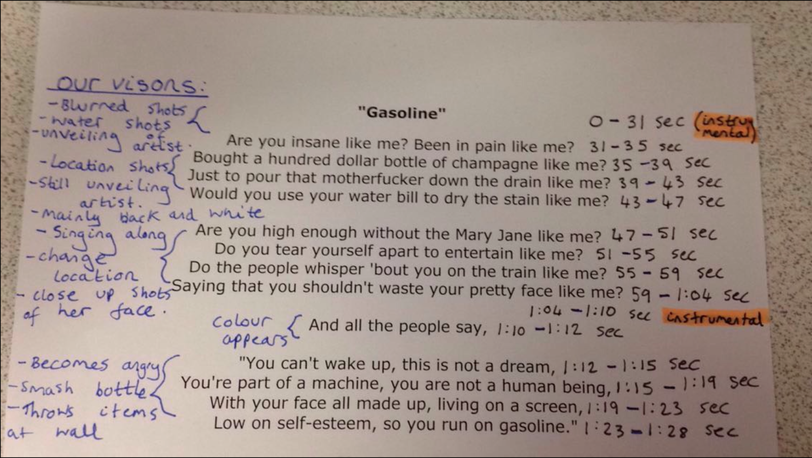 A2 Music: Annotated Lyrics