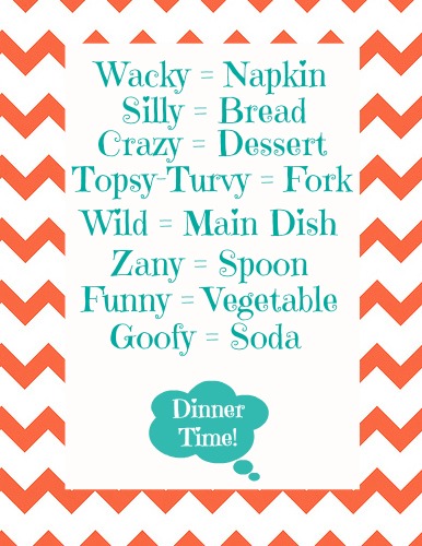 Blue Skies Ahead: April Fool's Day Mixed-up Menu for dinner!!