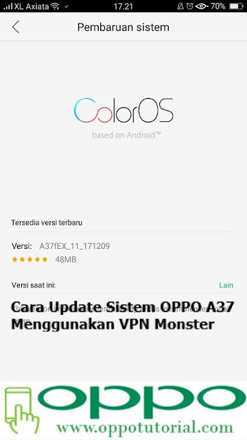 Cek Cara Update Sistem OPPO A37 Menggunakan VPN India - Tutorial Oppo