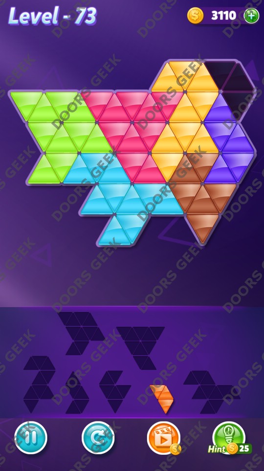 Block! Triangle Puzzle 7 Mania Level 73 Solution ~ Doors Geek