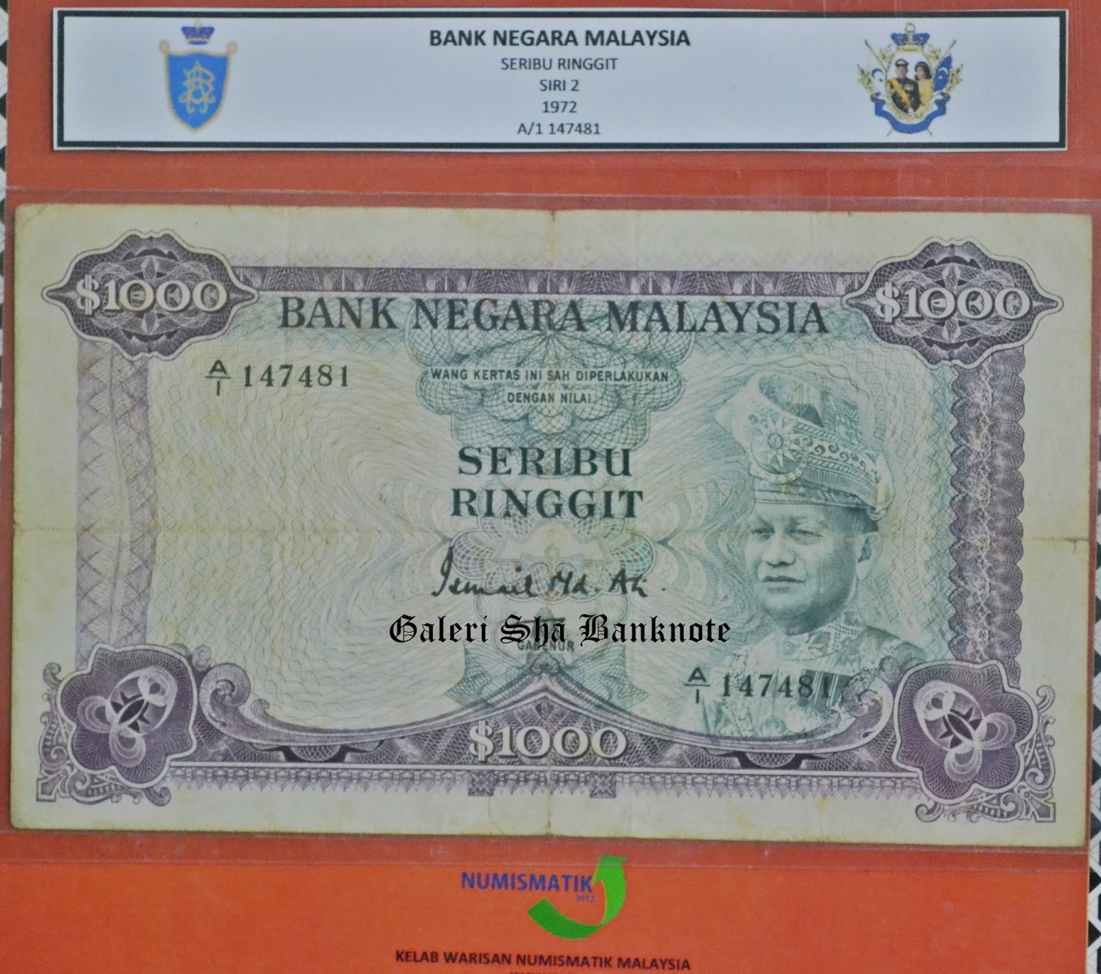 Galeri Sha Banknote: WANG KERTAS 1000 RINGGIT