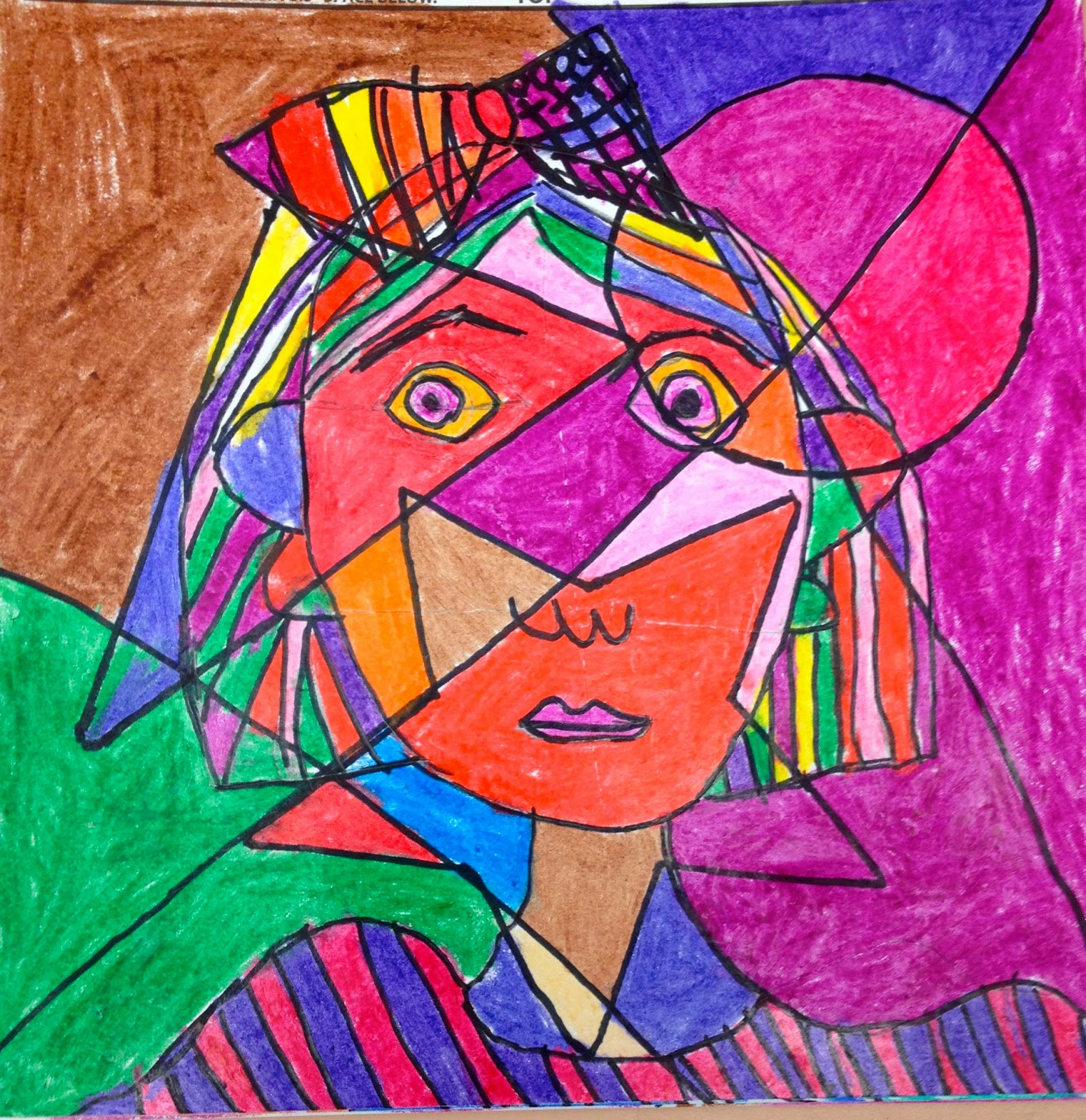 Art at Sanders Memorial: 2nd & 3rd Grade "Abstract" Portraits