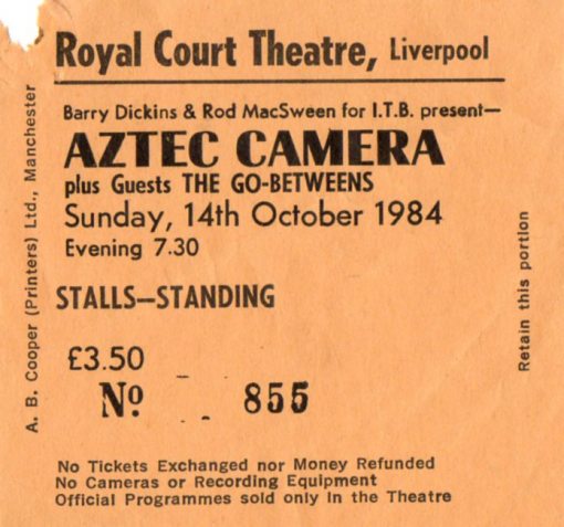 dreams never end: AZTEC CAMERA Concert Tickets