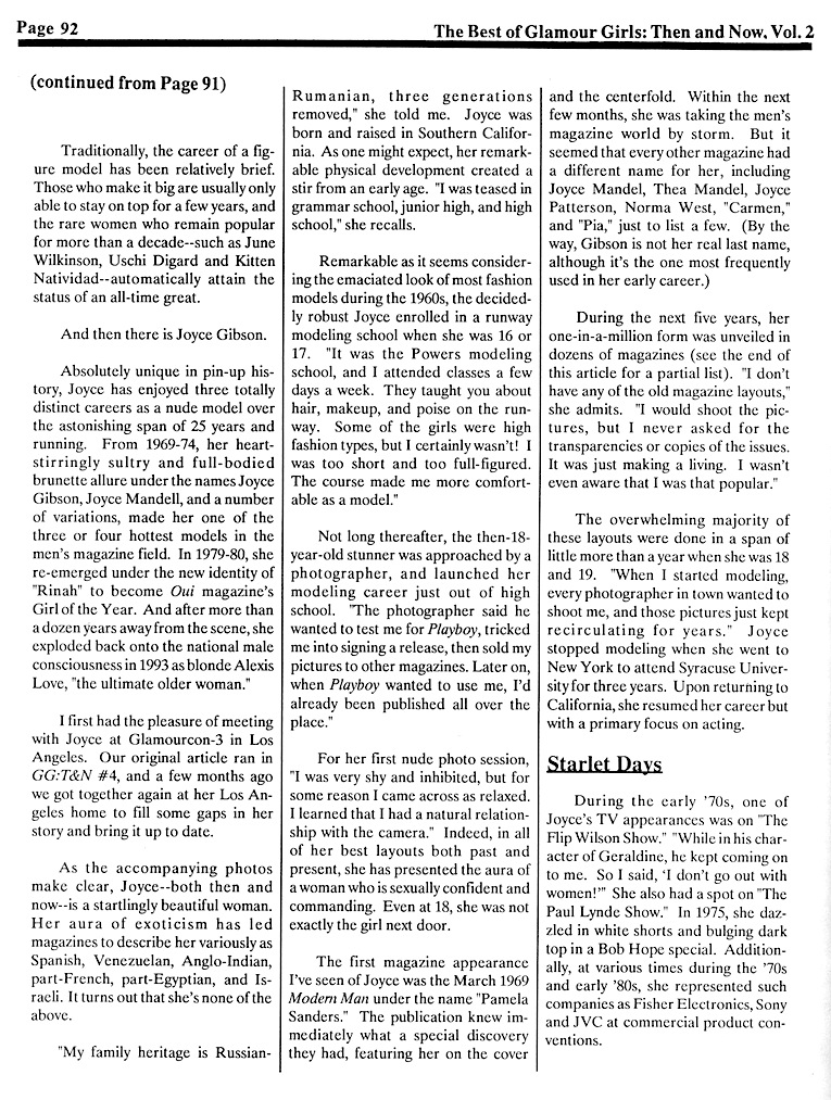 In Praise of Joyce Mandel/Gibson: Joyce Interview