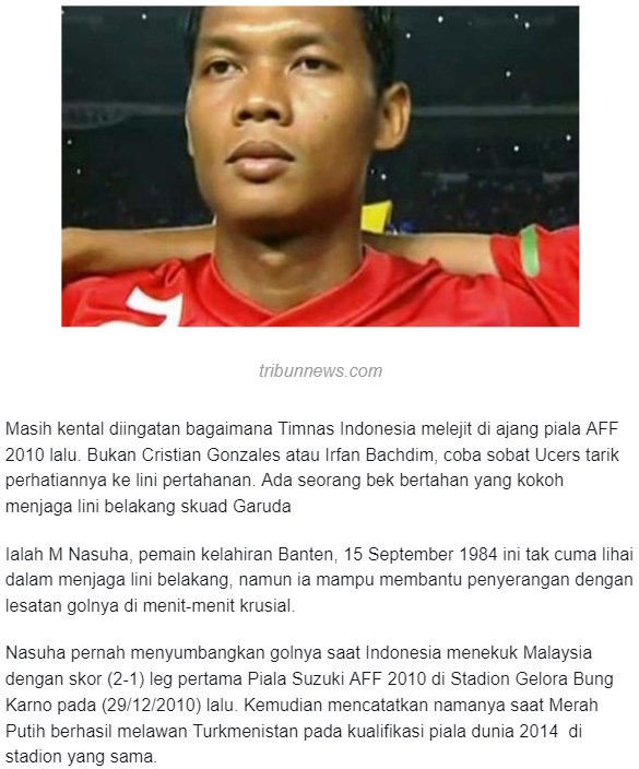 Masih Ingat Eks Timnas, M Nasuha? Begini Nasibnya Sekarang | Berita ...