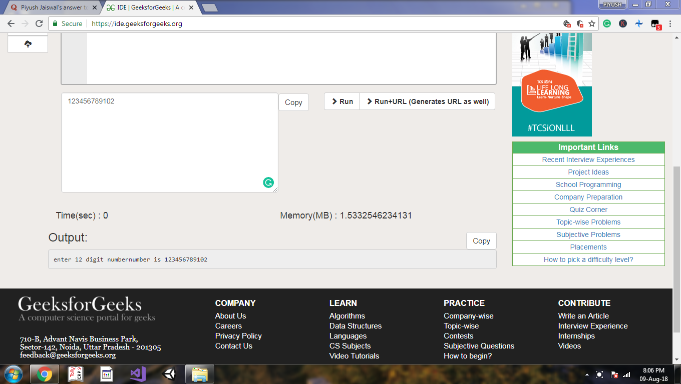 The best way to read and store a 12-digit number