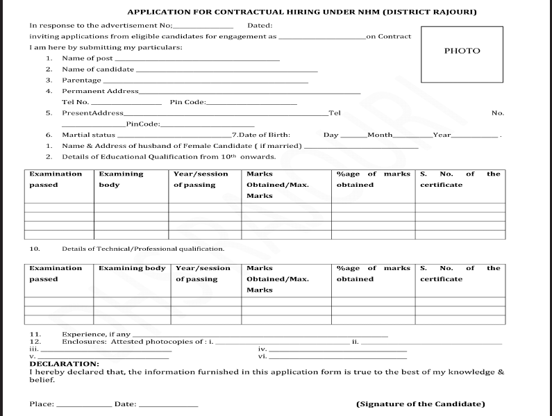 Jobs under National Health Mission (NHM) for district Rajouri - Jobs in ...