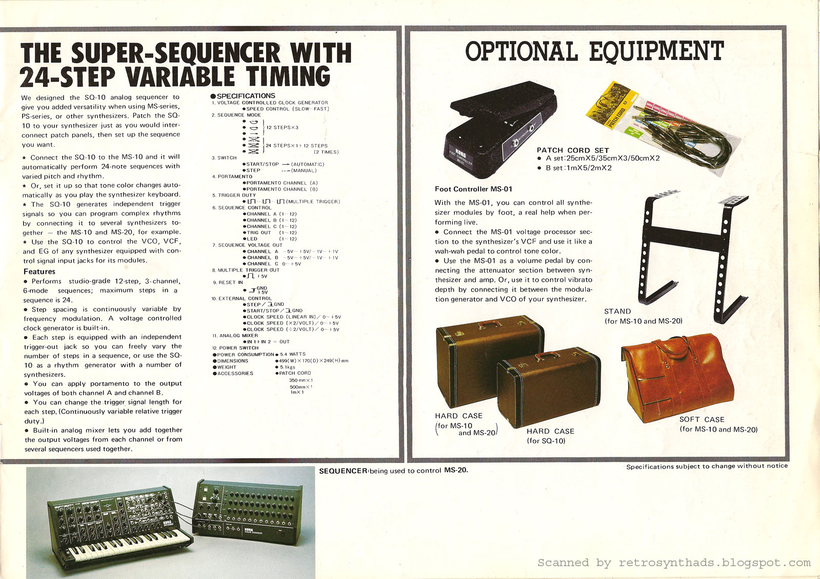 Retro Synth Ads: Korg MS-20, MS-10 and SQ-10 "The Second Generation of ...