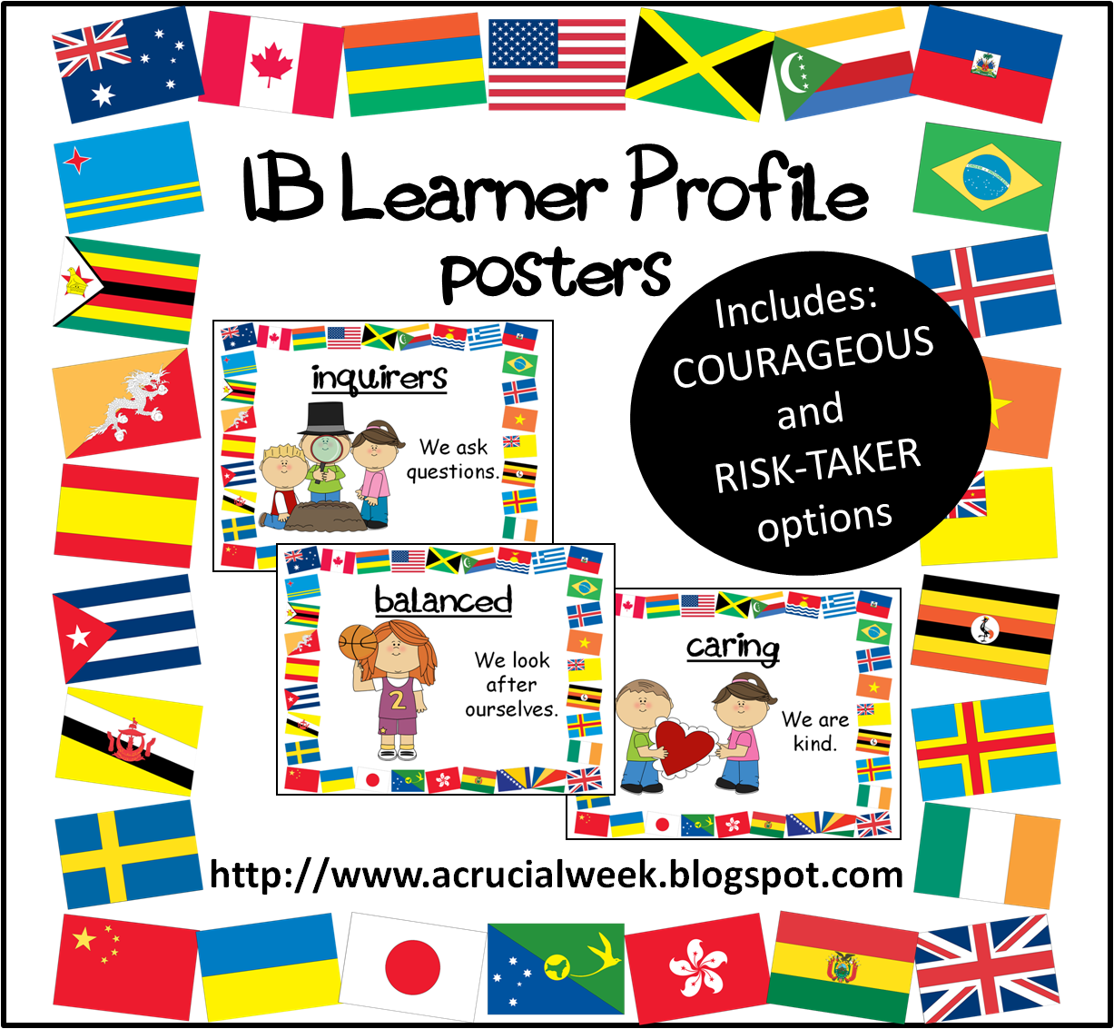 A Crucial Week: IB Bumper Poster Kit - World Flags Edition