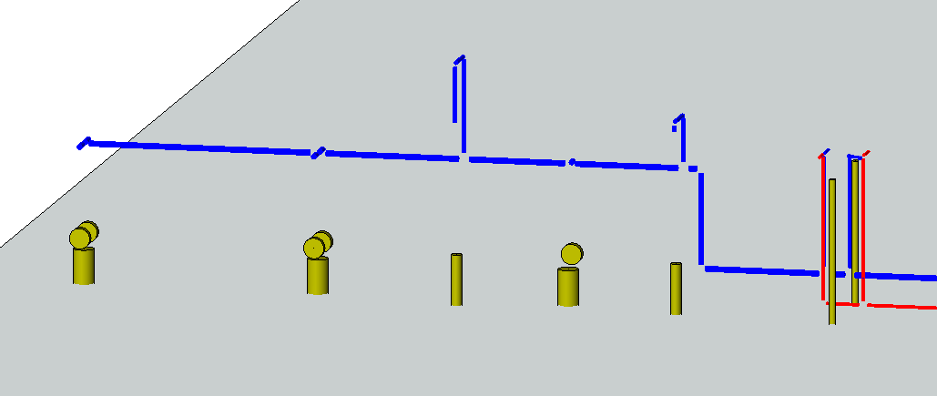Cut voids in slab around pipes
