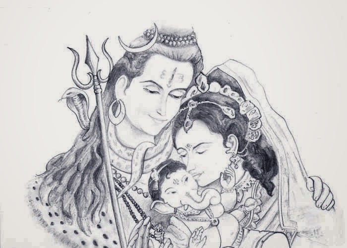 Navishta Sketch: Shiv Parivar, Shiv Family Navishta Sketch: Shiv Parivar, Shiv Family