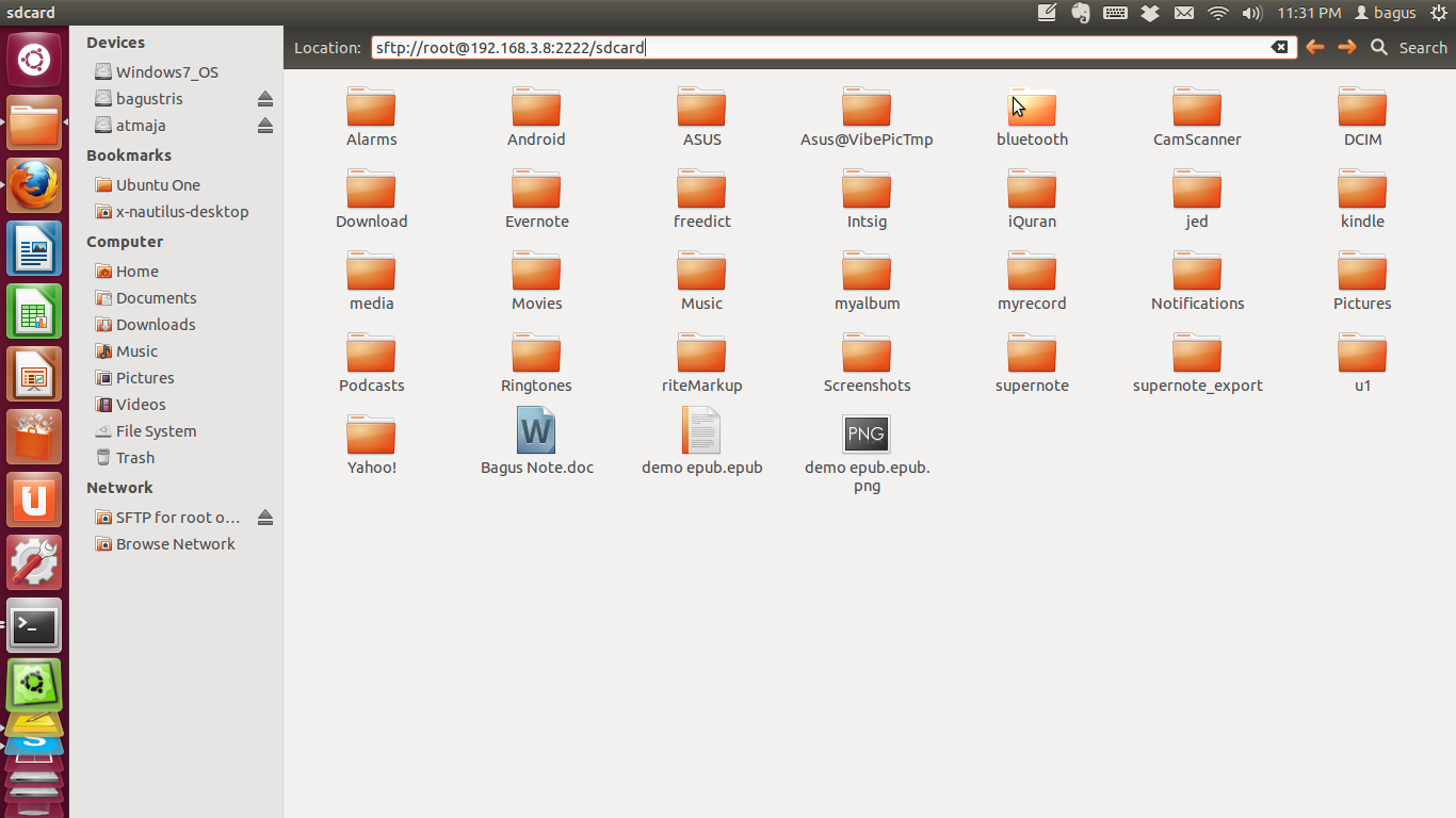 bagustris@/home: Accessing Android Device File From PC Wirelessly
