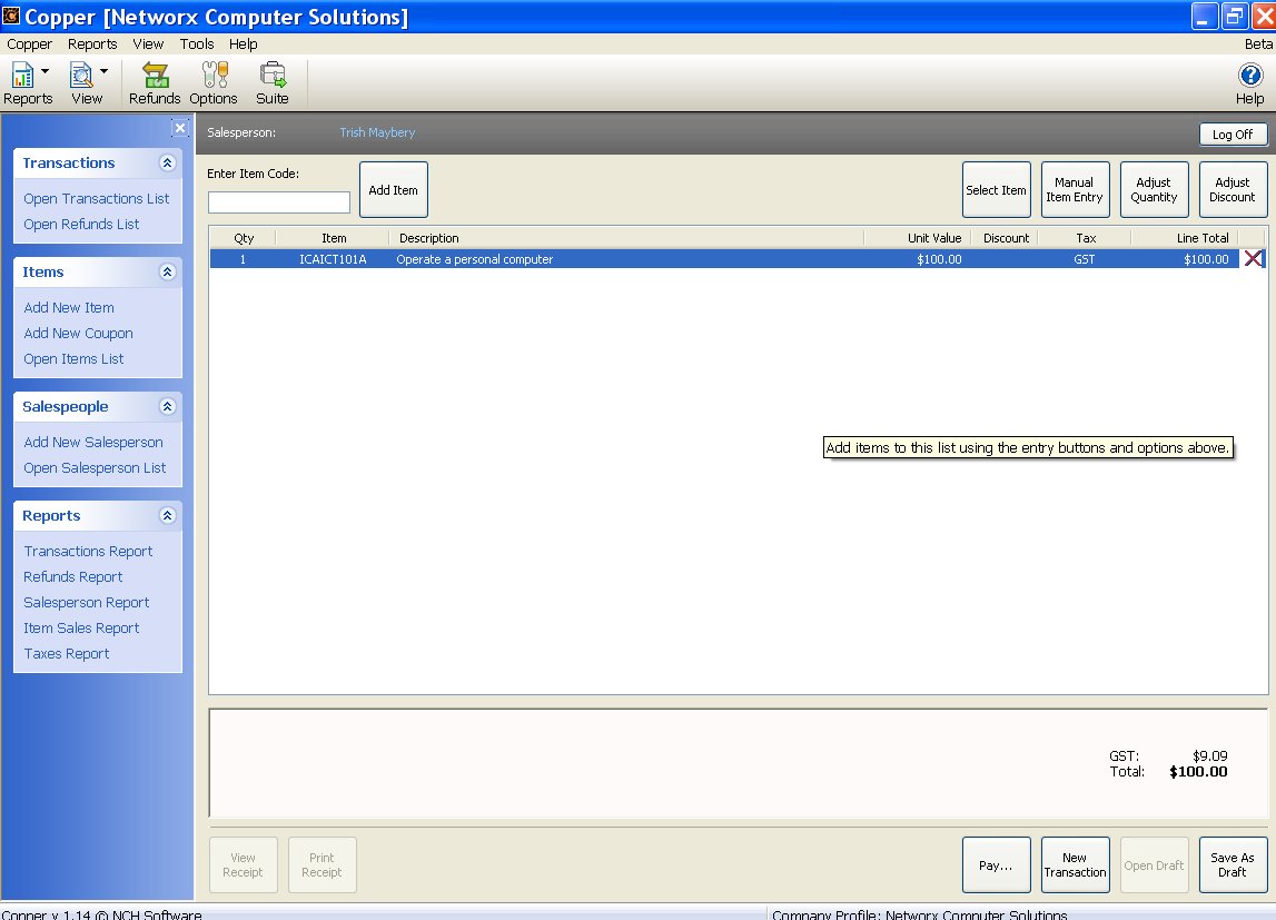 Networx Computer Solutions: Software Review – Copper POS software from NCH Software
