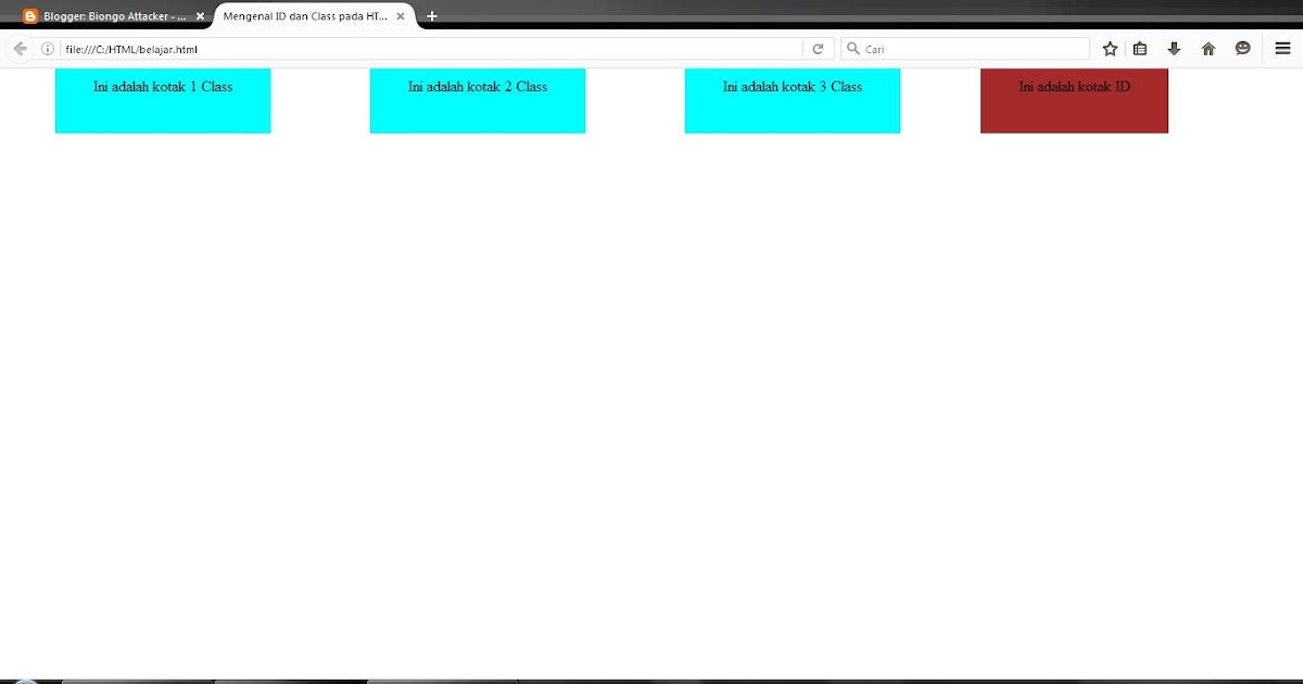 Tutorial HTML Part 16 : Mengenal ID dan Class pada html - Biongo Attacker Tutorial HTML Part 16 : Mengenal ID dan Class pada html - Biongo Attacker
