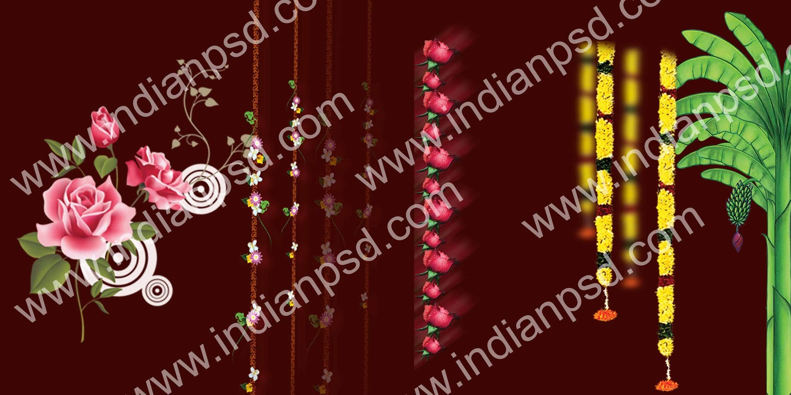 Wedding Flex Banner Design Flower Decorations, PSD Files, Vectors Free ...