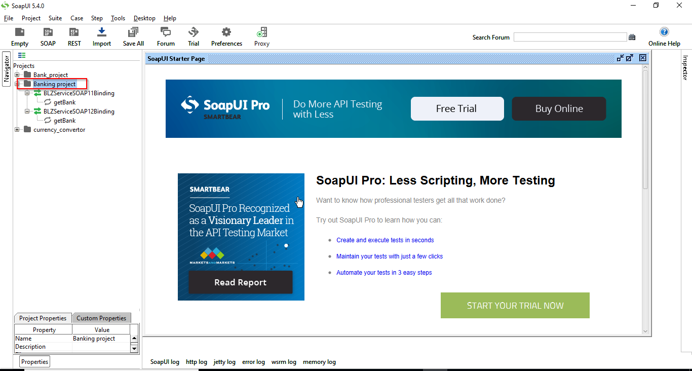 Soapui How To Create Soap Project With New Test Suite Using Wsdl Url