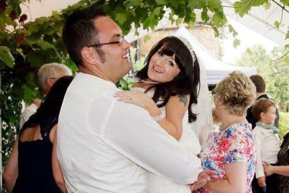 Tiniest bride has her dream wedding with her over 6ft tall groom