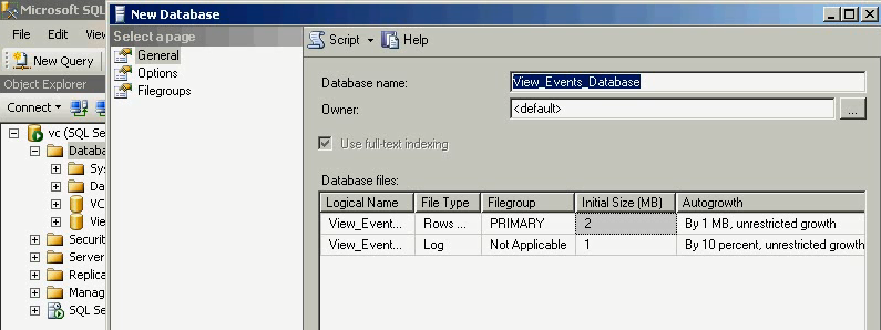 Buildinig, Provisioning Virtual Desktops: View Events Database