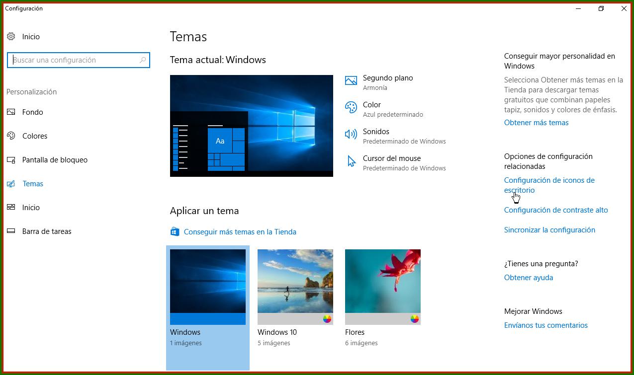 Infotesteopc: Windows 10, configurar iconos en el escritorio