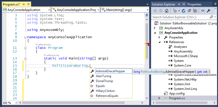 Jan David Narkiewicz Developer C Editorbrowsabilityattribute And Hiding Methods Properties