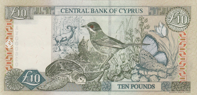 Cyprus money 10 Cypriot Pounds banknote 2003 Artemis|World Banknotes ...