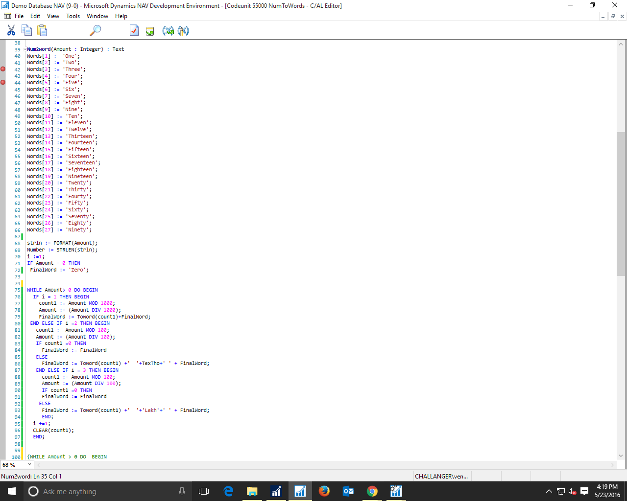 NAVISION For Beginners: Convert Number To Words