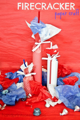 Handprints on the Walls: 4th of July Firecracker Paper Craft