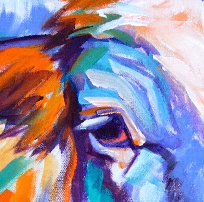 Wildlife Art of the West: Abstract Western Art Longhorn Cow Painting by ...