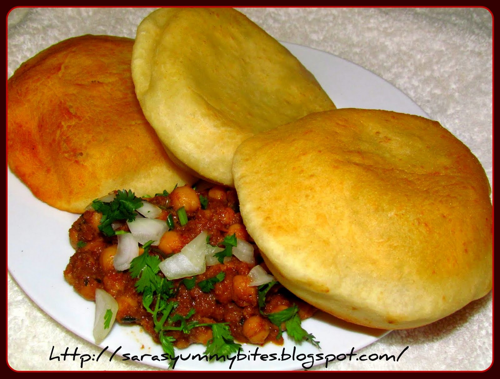 Chole Batura / chola poori & Chana masala ~ SarasYummyBites