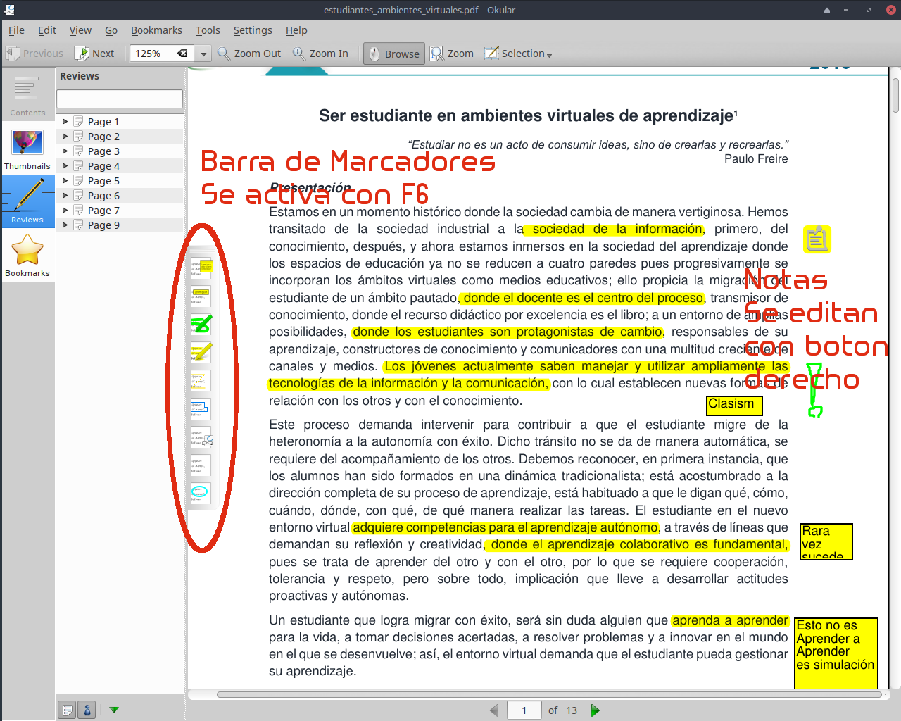 Linux Tlallocan: Okular, lector PDF