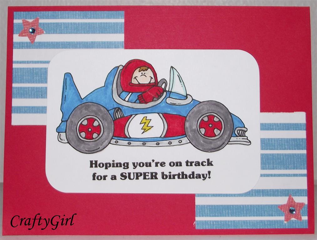 CraftyGirl Cards and Crafts: "RaceCar" Birthday Card