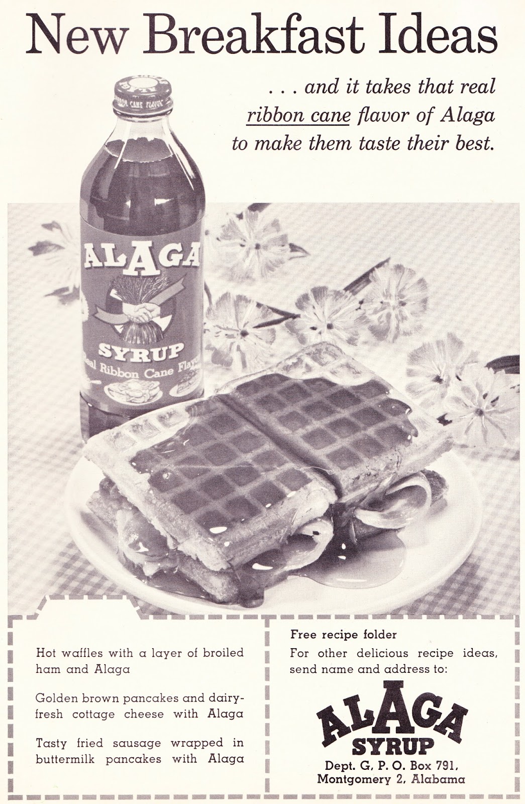 Papergreat: 1963 magazine advertisement for Alaga Syrup