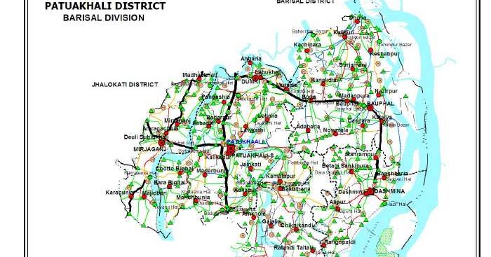 Maps of Bangladesh: Patuakhali District