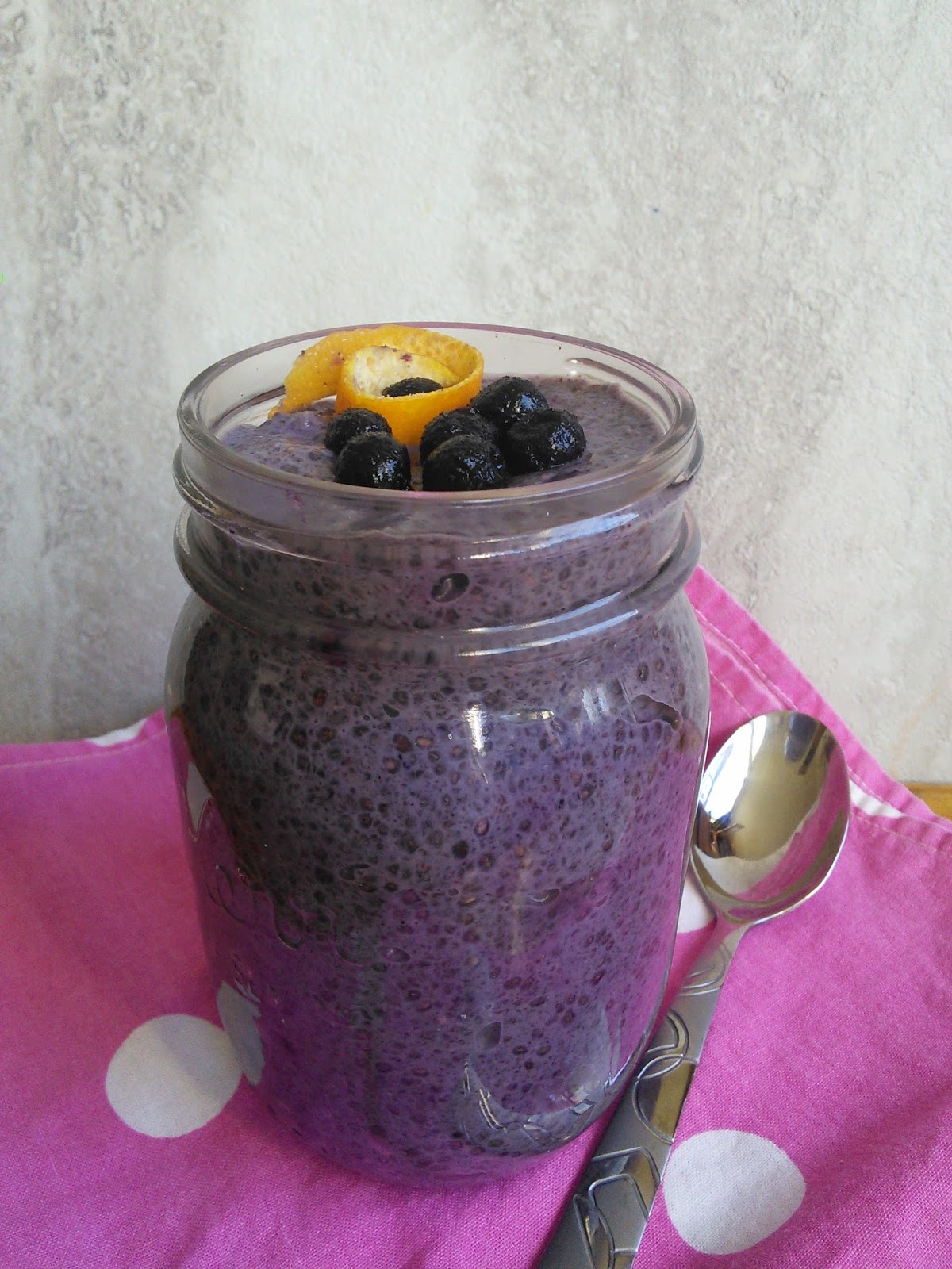 Wild blueberries and chia seeds make this pudding a healthy breakfast dish.