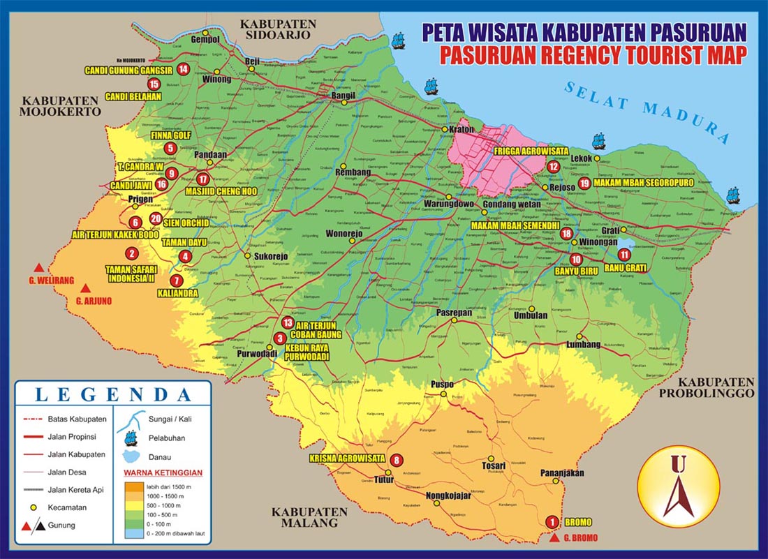 > Peta Lengkap Indonesia: Peta Wisata Kabupaten Pasuruan