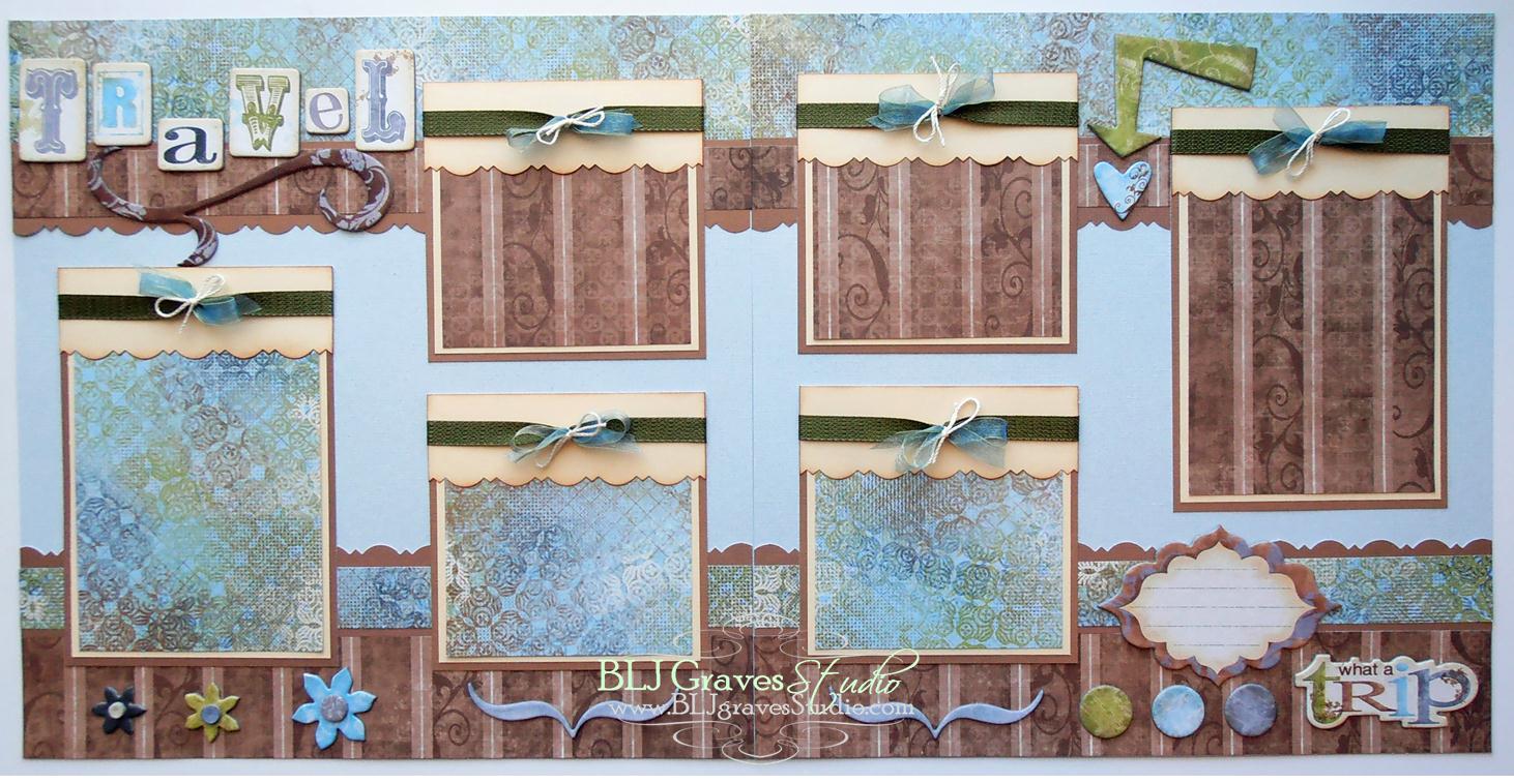 BLJ Graves Studio: Travel Trip Vacation Scrapbook Layout