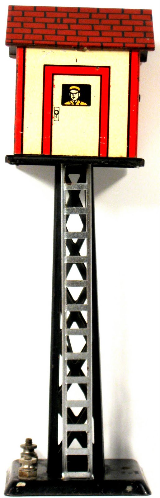 Toys and Stuff: Marx #413A Switchman Tower Cream & Red Litho w/Black Tower