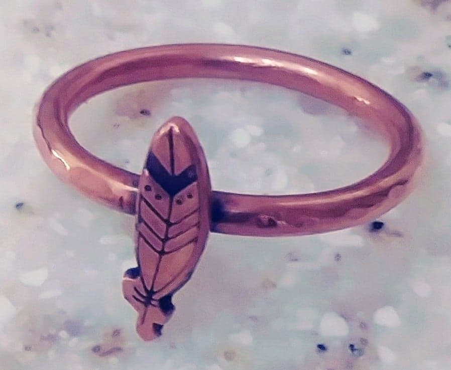 Copper feather ring