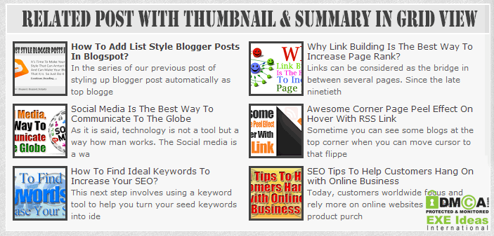 New Related Post With Thumbnail And Summary In Grid View For Blogger ...