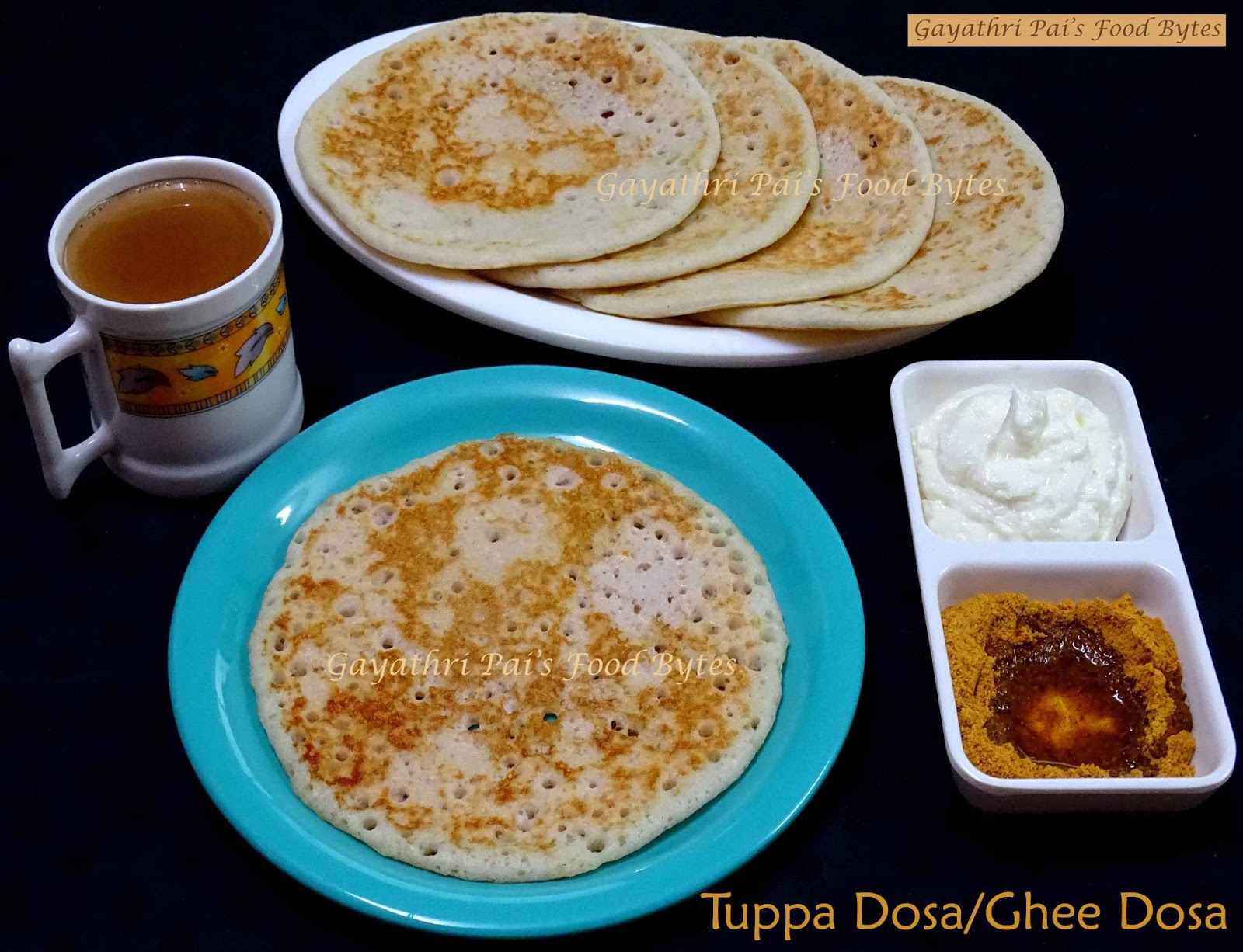 Gayathri Pai's Food Bytes: Bisi Bisi Tuppa Dosa / Hot Hot Ghee Dosa.