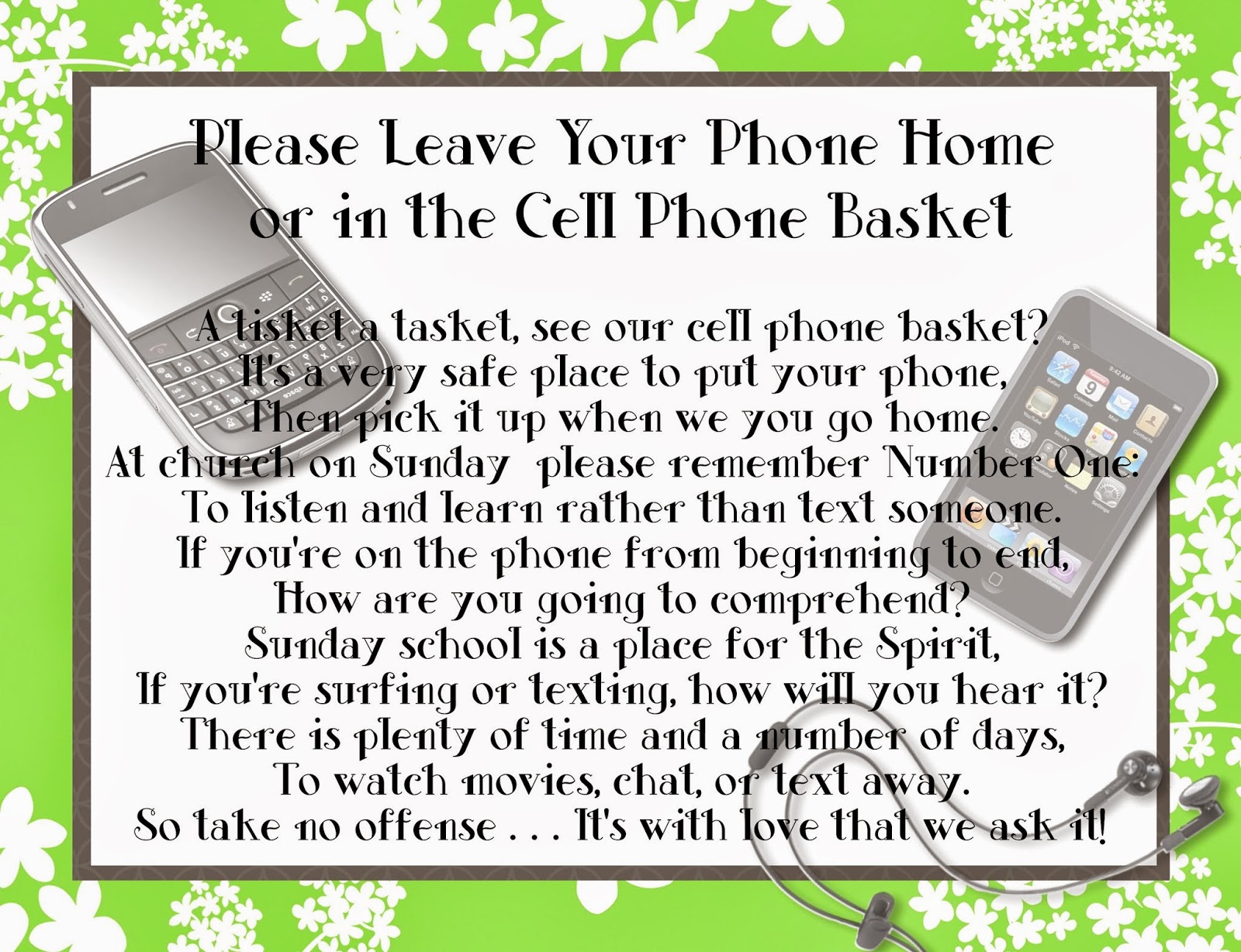 The Sew*er, The Caker, The CopyCat Maker: Cell Phone Basket