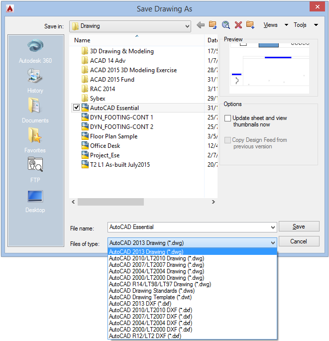 AutoCAD 2015 Essential: Save Drawing