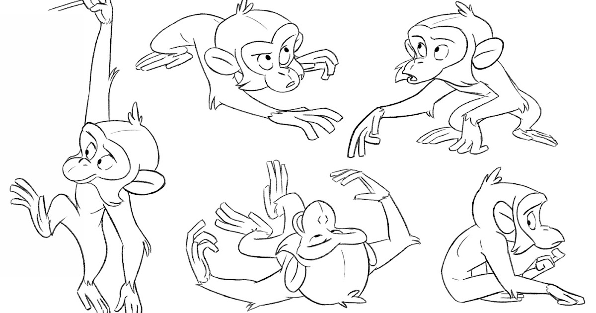 das sketches: Chimp Character Design Poses