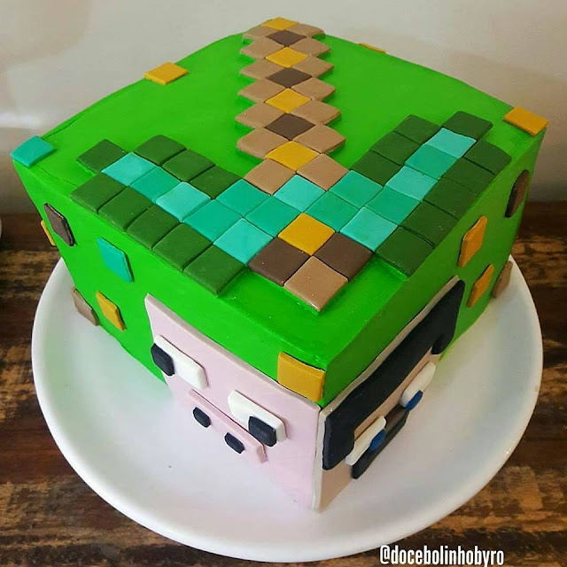 Doce Bolinho by Ro: Bolo Minecraft