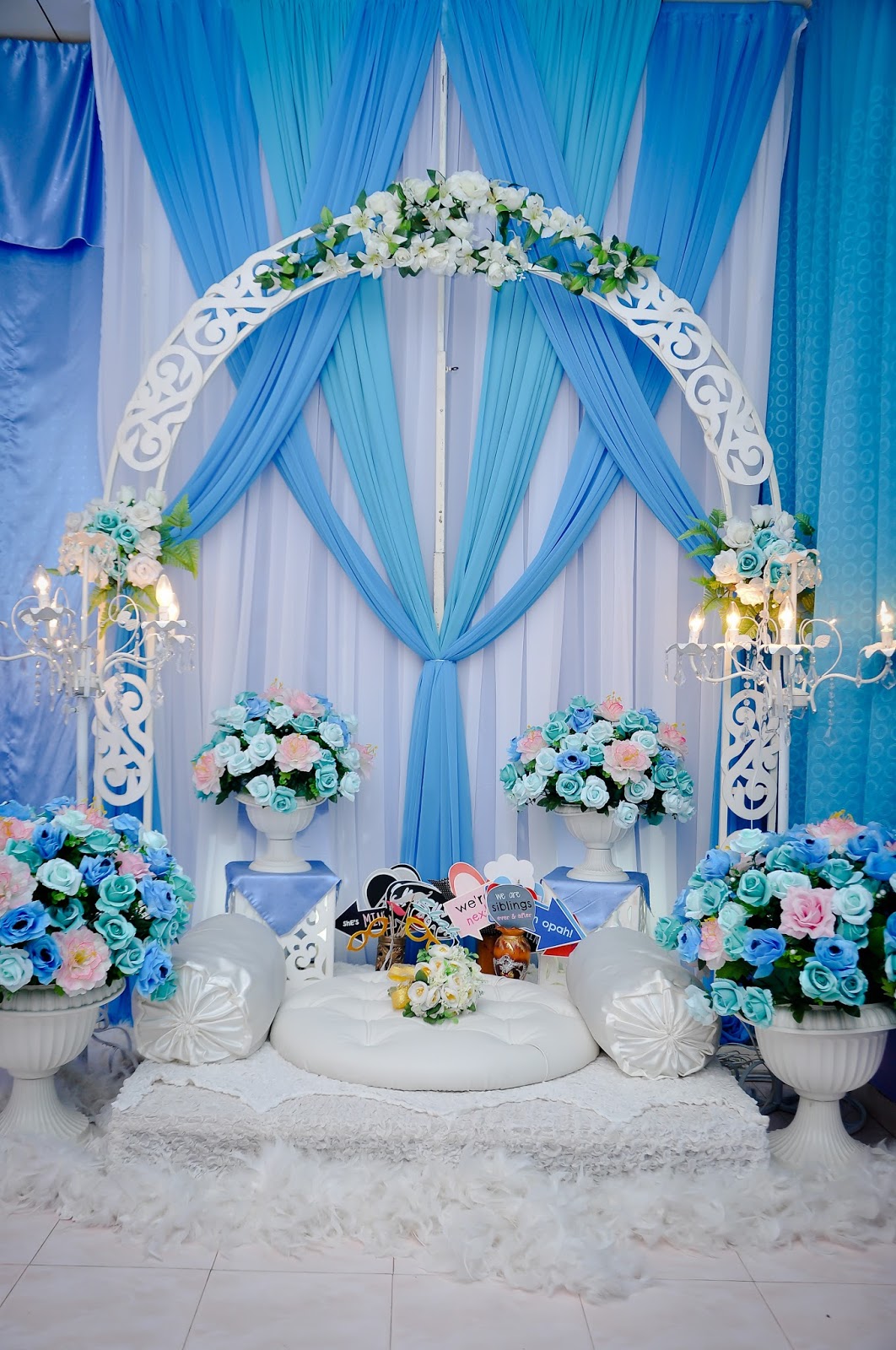 Ishah Bridal: Pelamin Tunang (Tema biru)