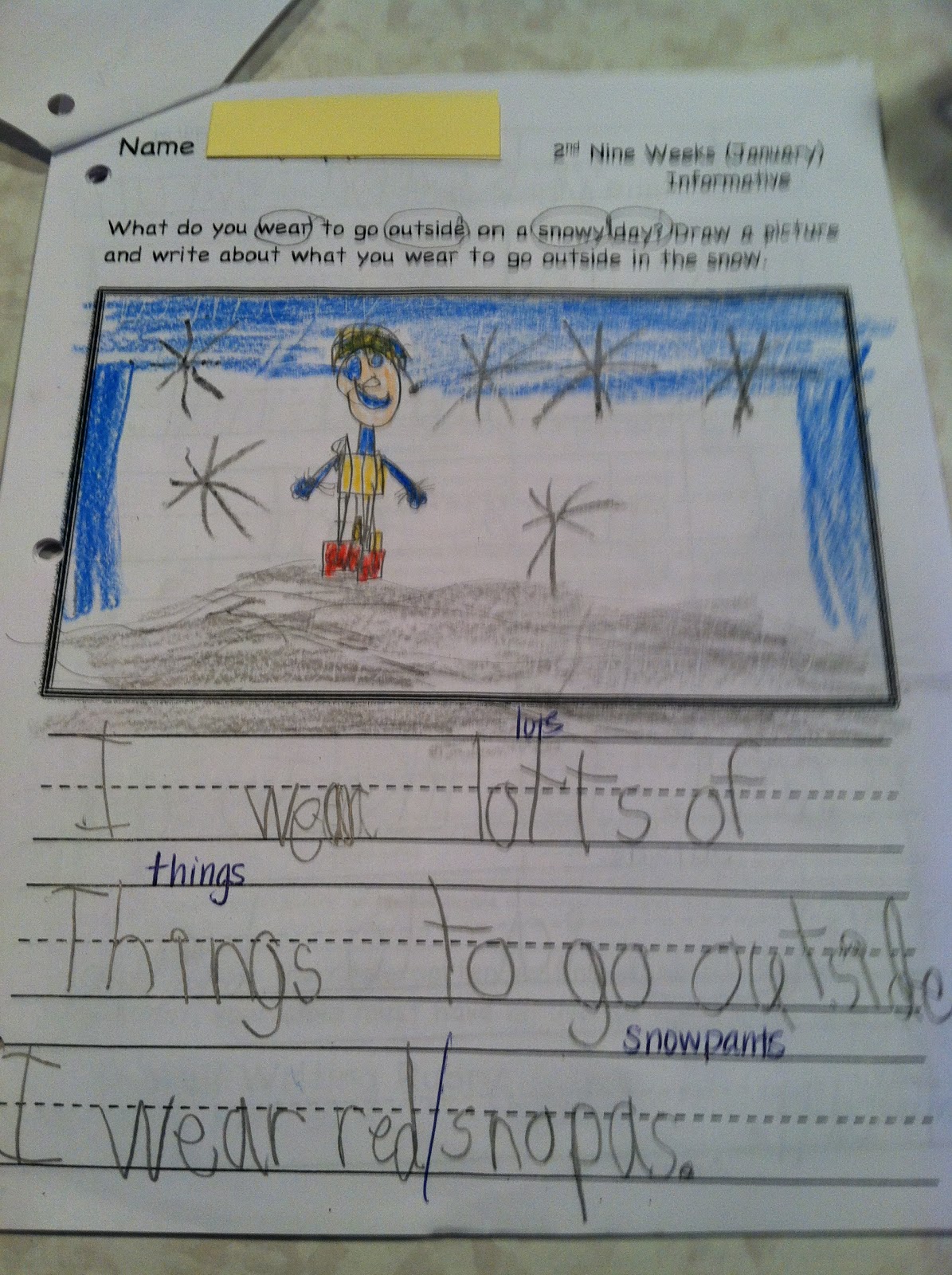 Busy Bees January Kindergarten Writing Samples Busy Bees January Kindergarten Writing Samples