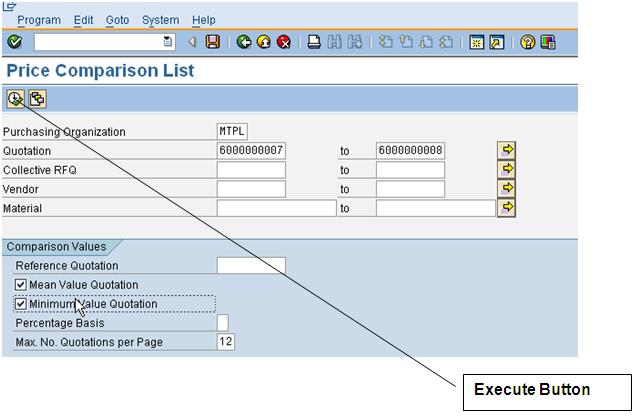 Price Comparison in SAP MM - SAP MM User Manual T Code - ME49