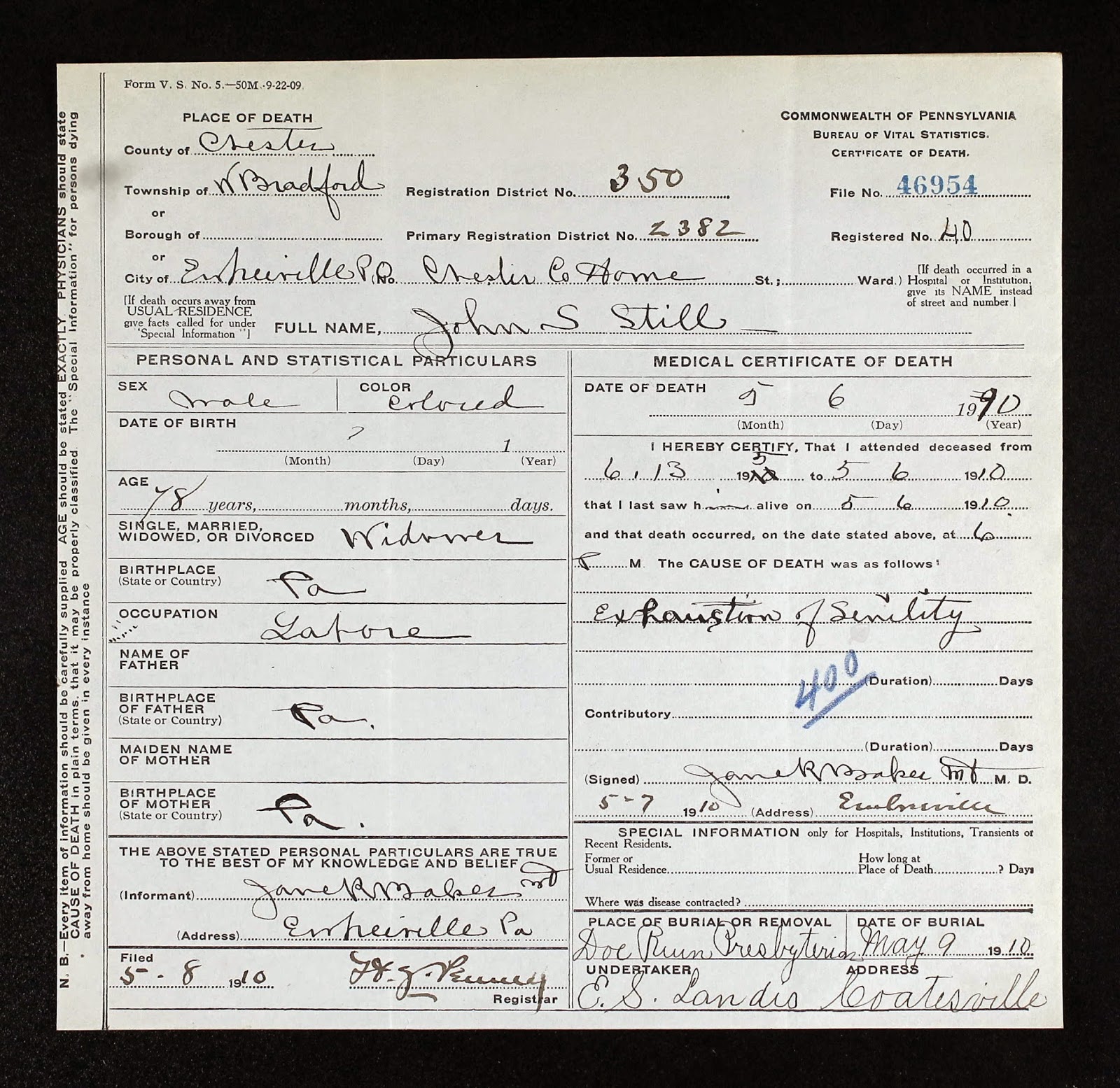 Pennsylvania death certificates are available online